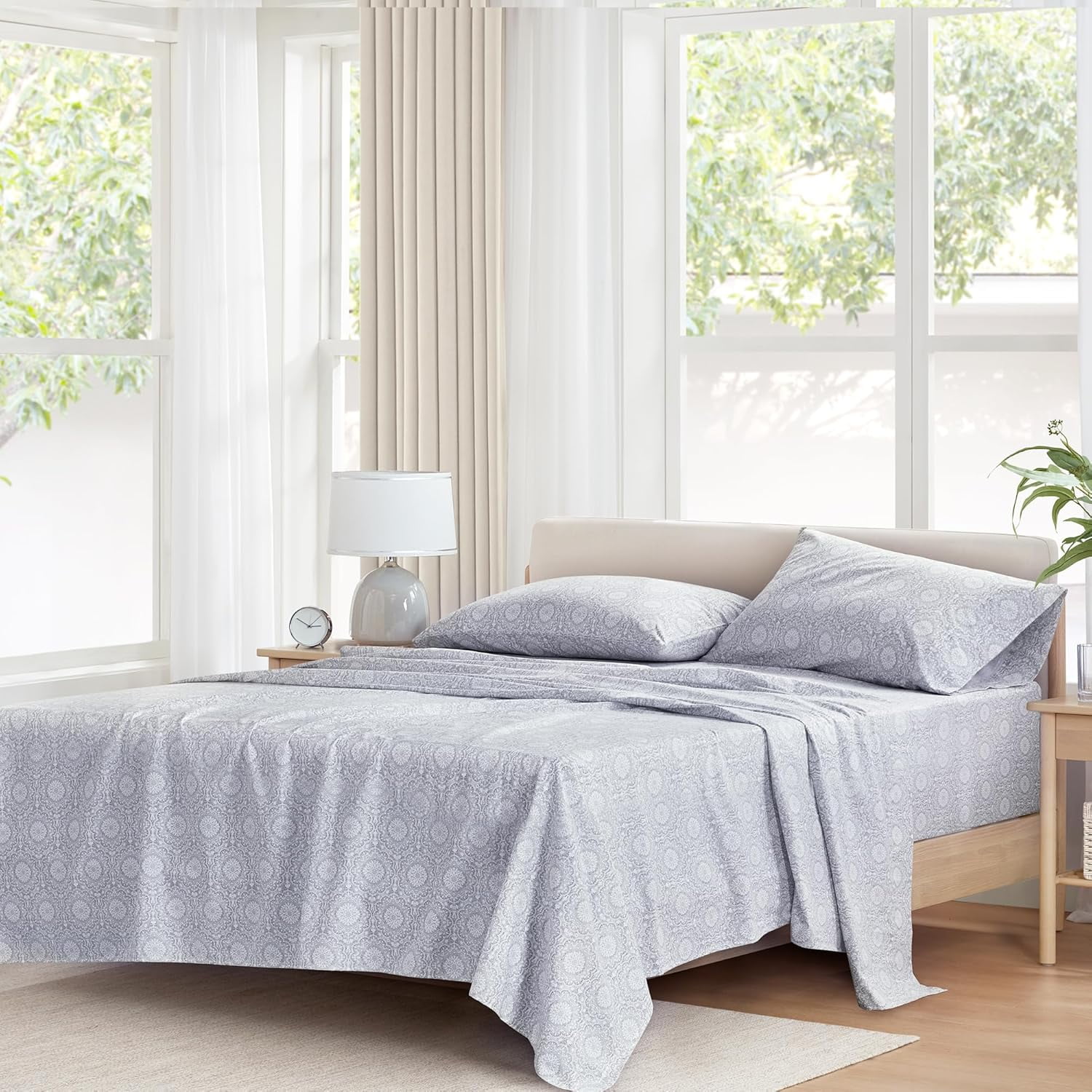 100% Cotton Sheets Queen, Breathable, Naturally Cool Cotton Sheets ...