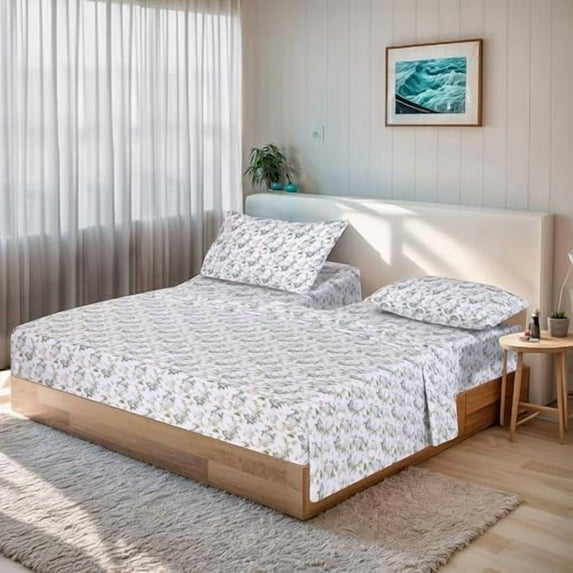 100% Cotton Sheets – Split King Size Percale Bedding, Cooling ...