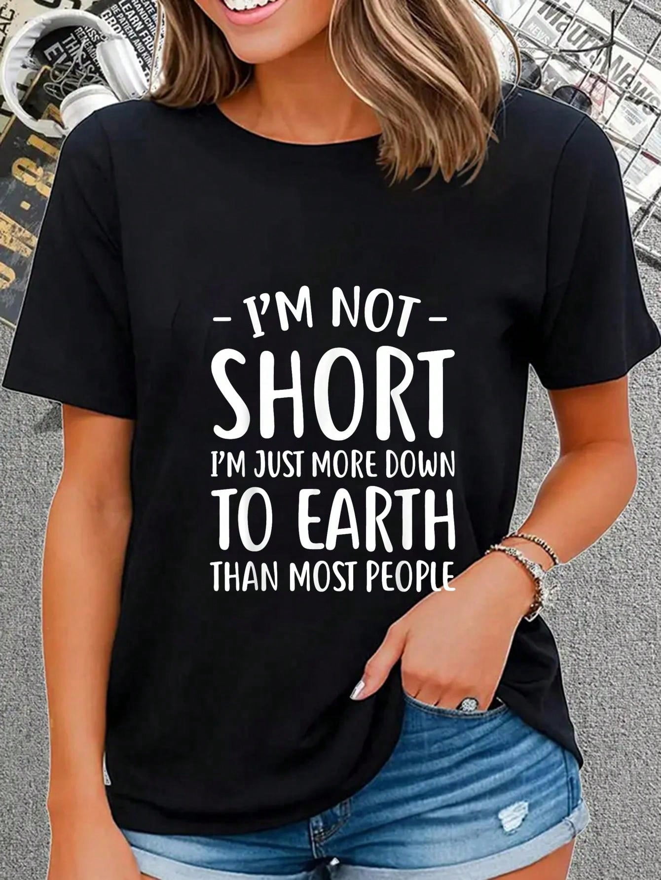 100% Cotton Short People Gifts Funny I'm Not Small T-Shirt - Walmart.com