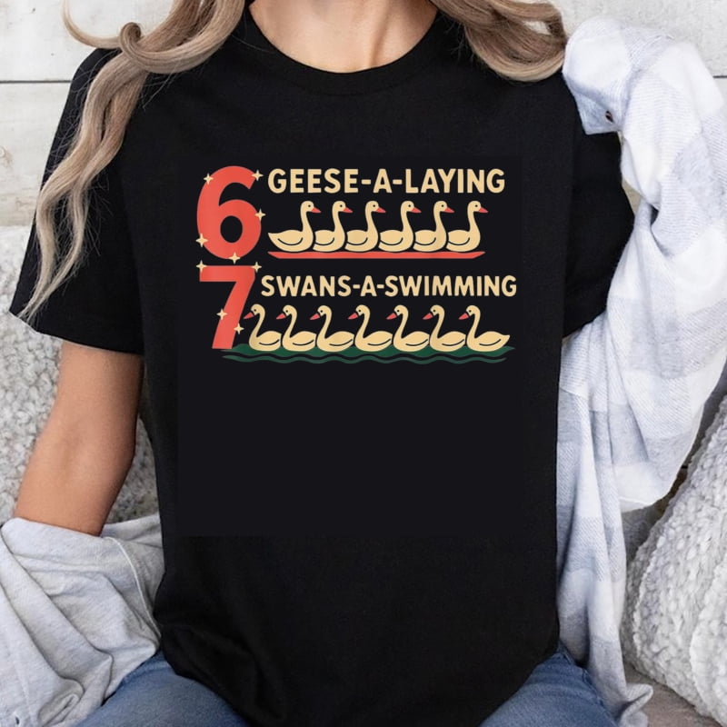 100% Cotton Six Geese A Laying Seven Swans A Swimming - Walmart.com