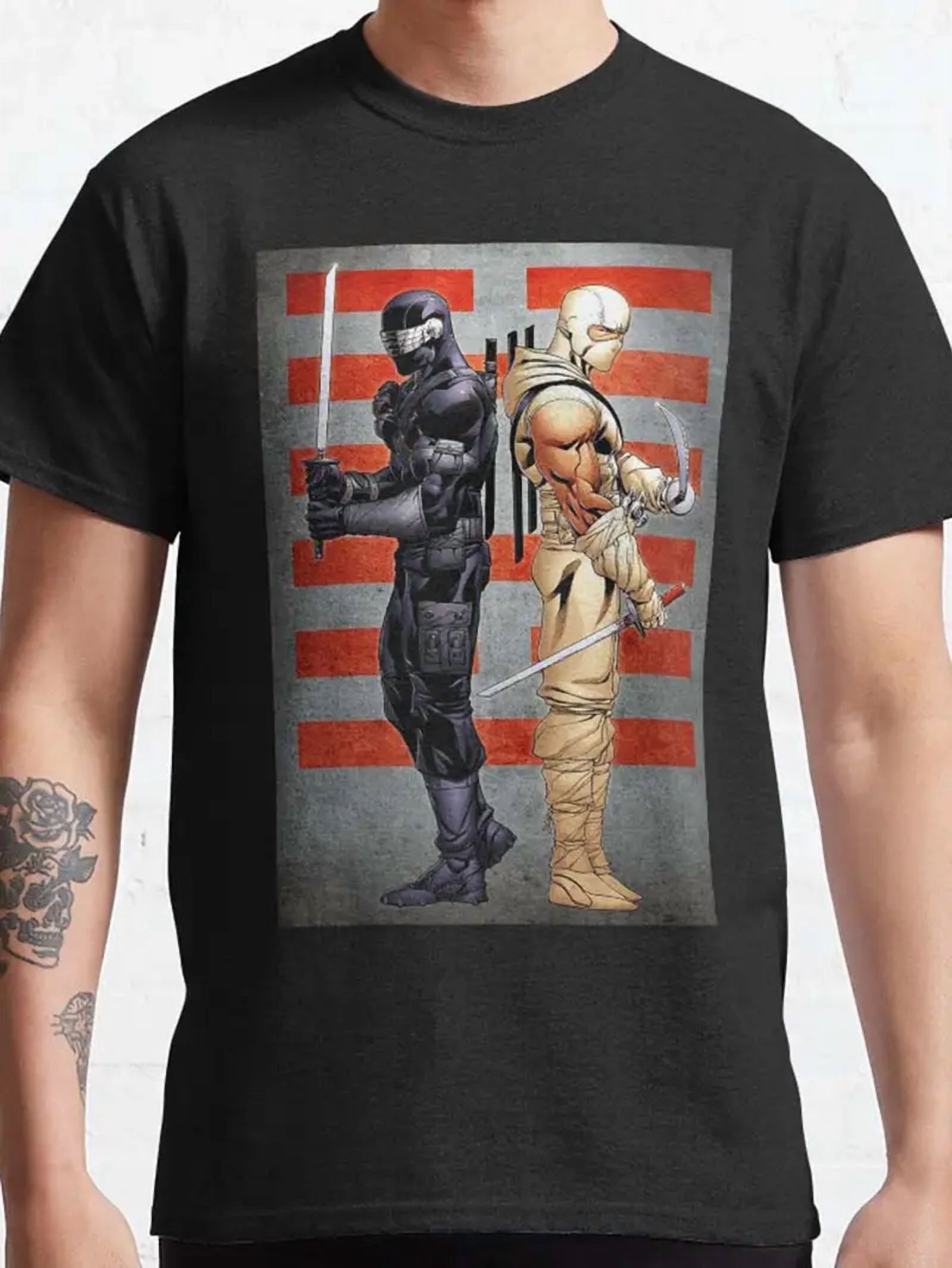 100% Cotton Snake Eyes and Storm Shadow Graphic T-Shirt - Casual Crew ...
