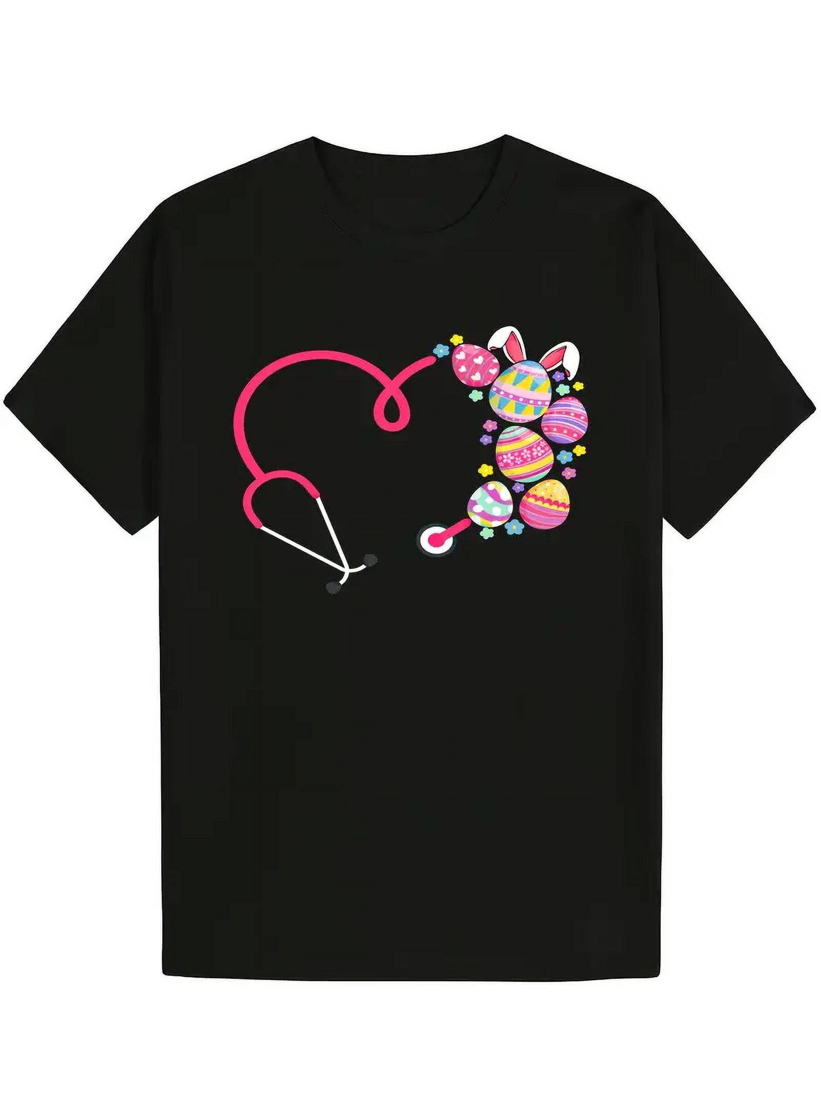 100% Cotton Soft & Comfy Bunny Stethoscope Easter T-Shirt - Machine ...