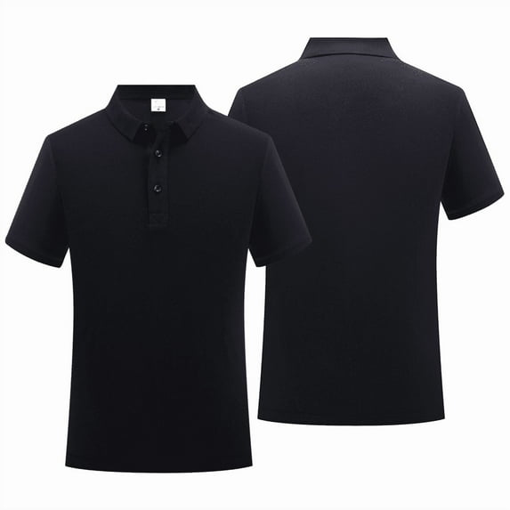 100% Cotton Solid Color Polo Shirt Casual Short Sleeve Lapel Men's ...