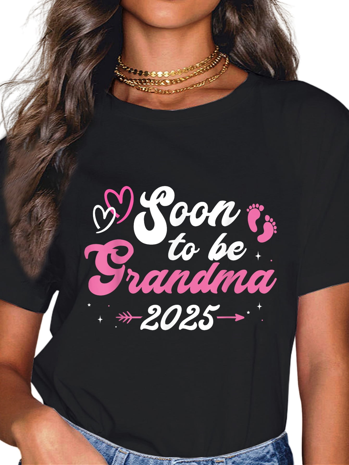 100% Cotton Soon to be grandma 2025 for new baby shower T-Shirt ...
