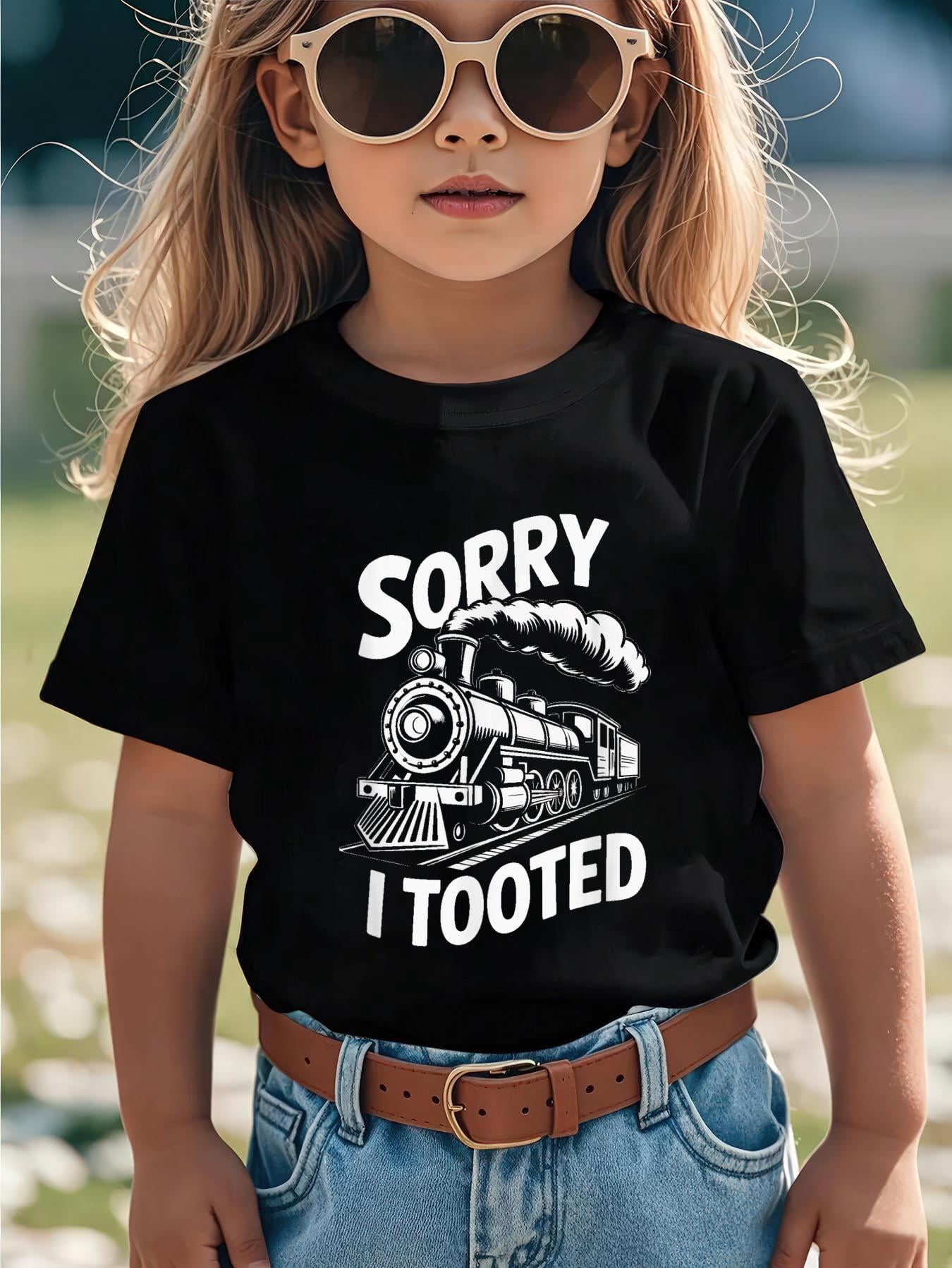 100% Cotton Sorry I Tooted Funny Train Fart Joke Kids T-Shirt Graphic T ...