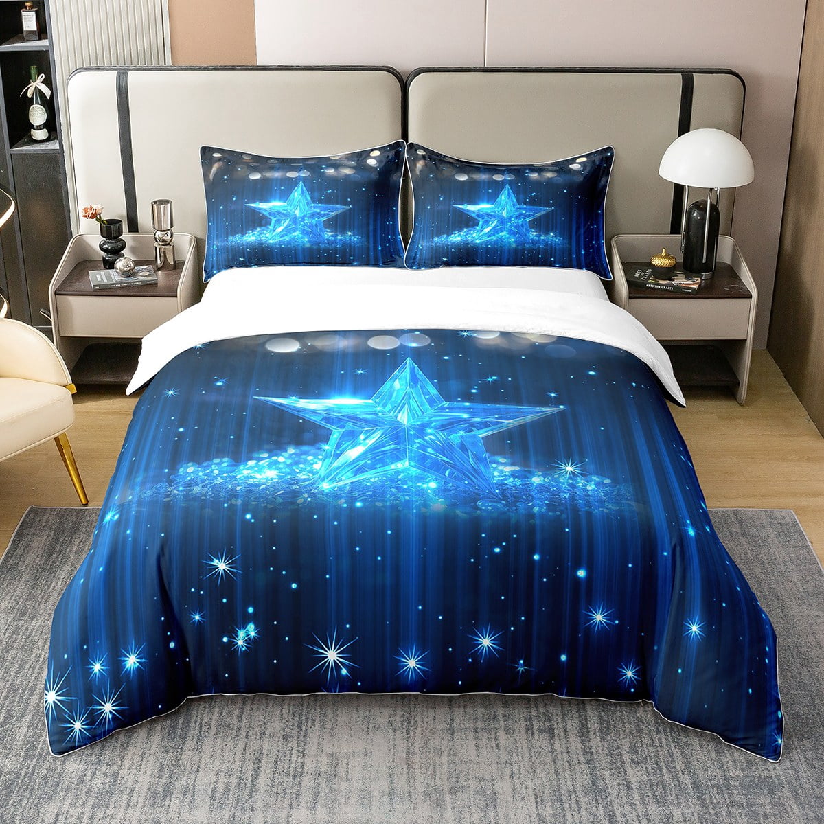100% Cotton Sparkle Ombre Bedding Set Twin Size Polka Dot Pattern Duvet ...