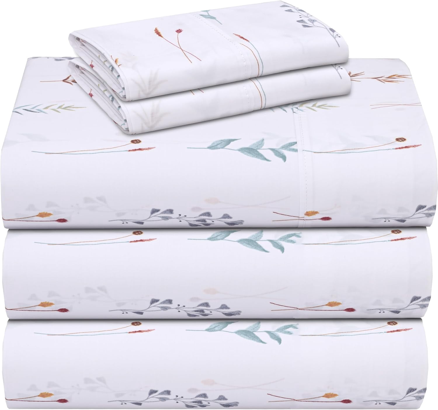 100% Cotton Split King Percale Sheets 16 Inch Deep Pocket 5 Piece Set ...
