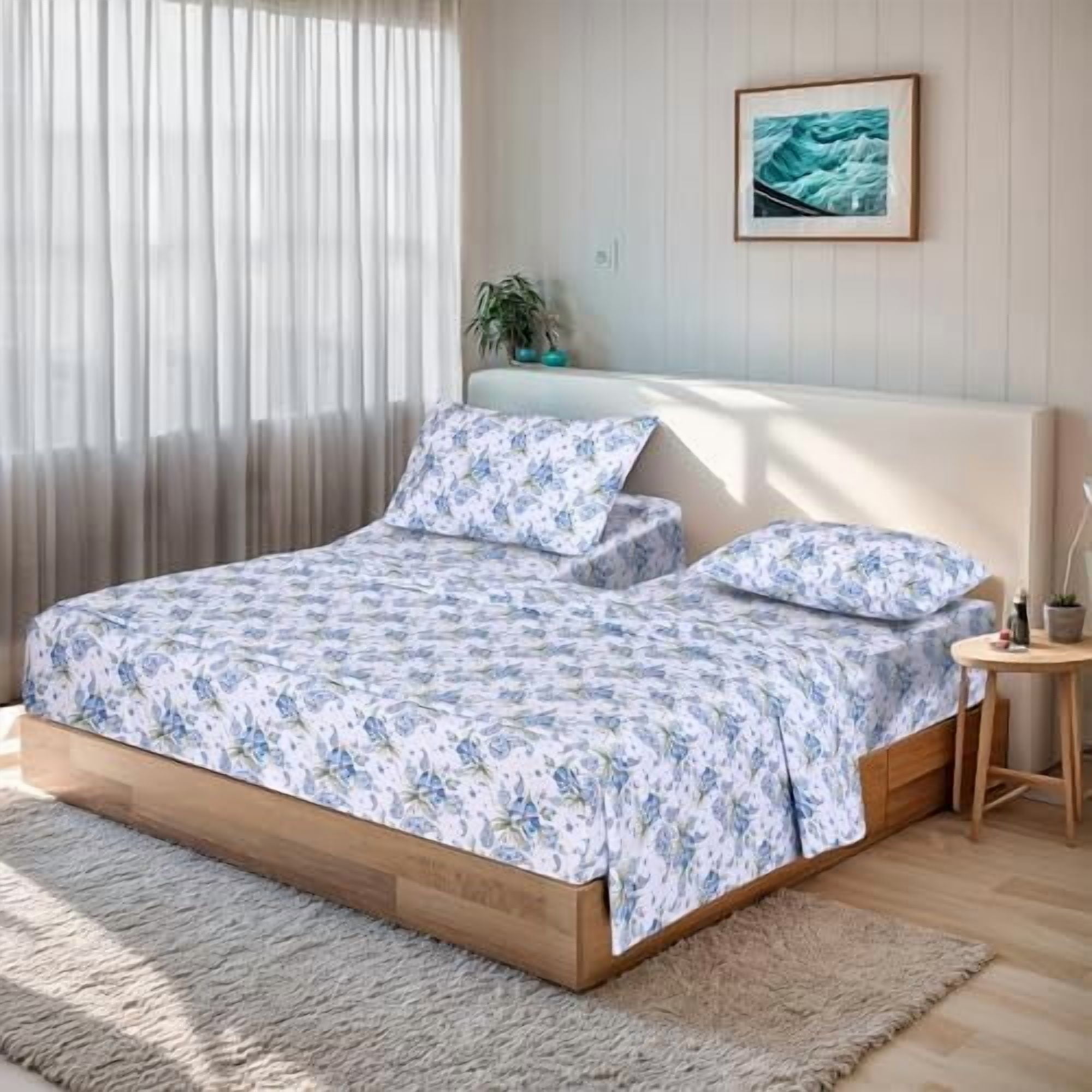 100% Cotton Split King Sheets Sets for Adjustable Bed, 5 PCs, Soft ...