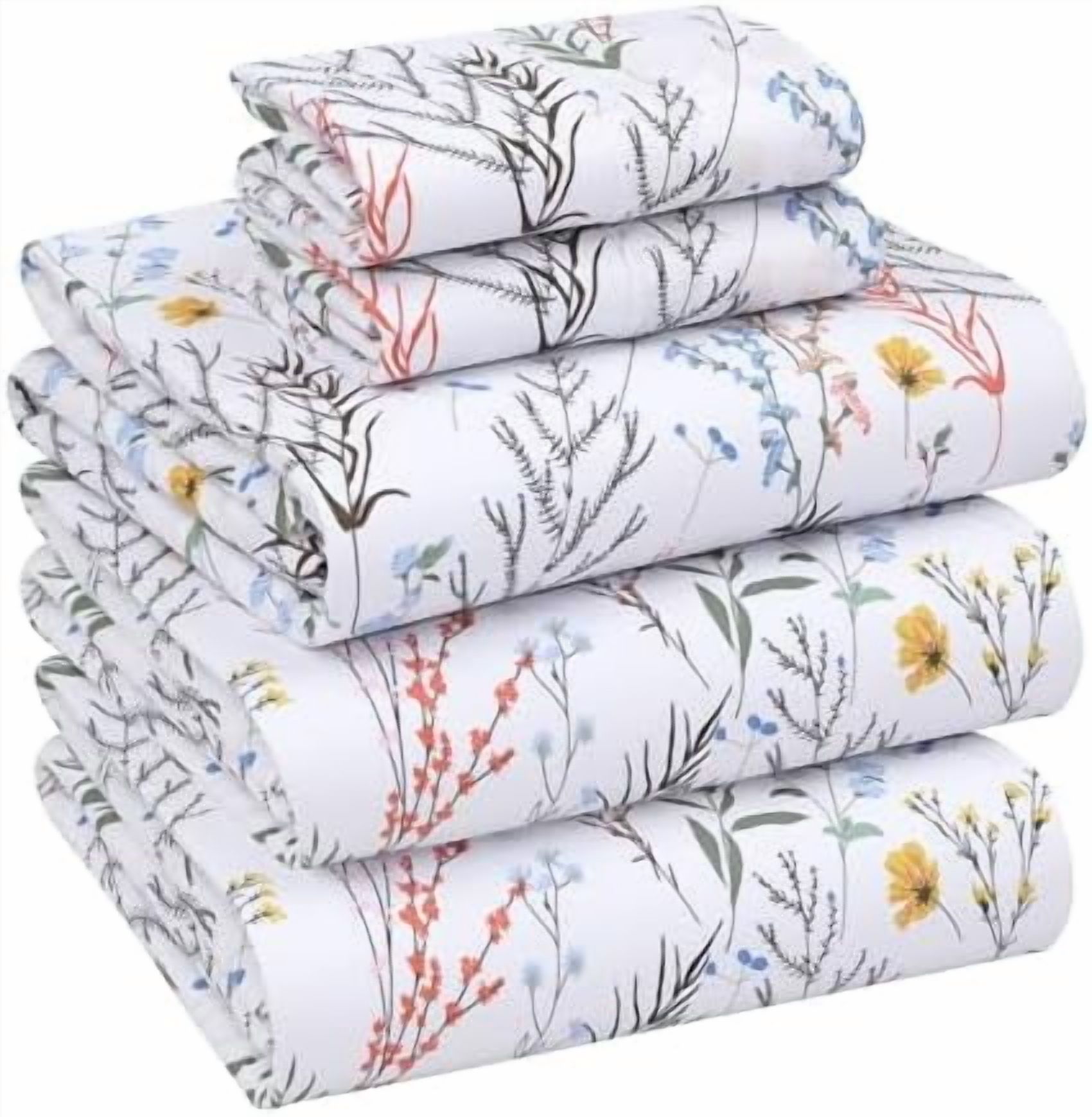 100% Cotton Split King Sheets Sets for Adjustable Bed, 5 PCs, Soft ...