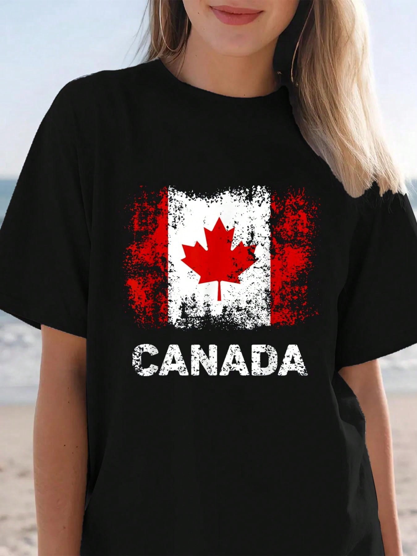 100% Cotton Summer Clothes Canada Flag Shirt Maple Leaf Patriotic ...