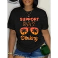 100% Cotton Support Day Drinking Funny Summer Beach Vacation T-Shirt ...