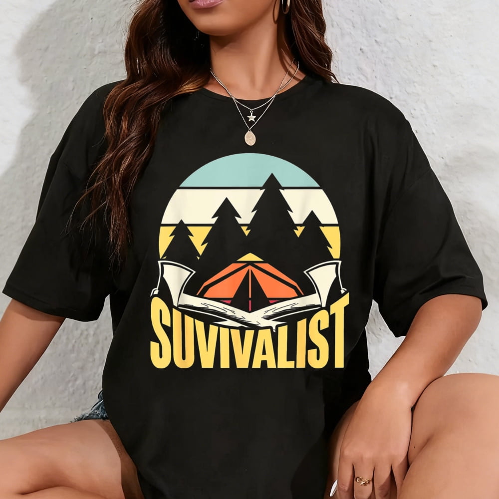 100% Cotton Survivalist Hobby Bushcraft Bushcrafting Survival T-Shirt ...