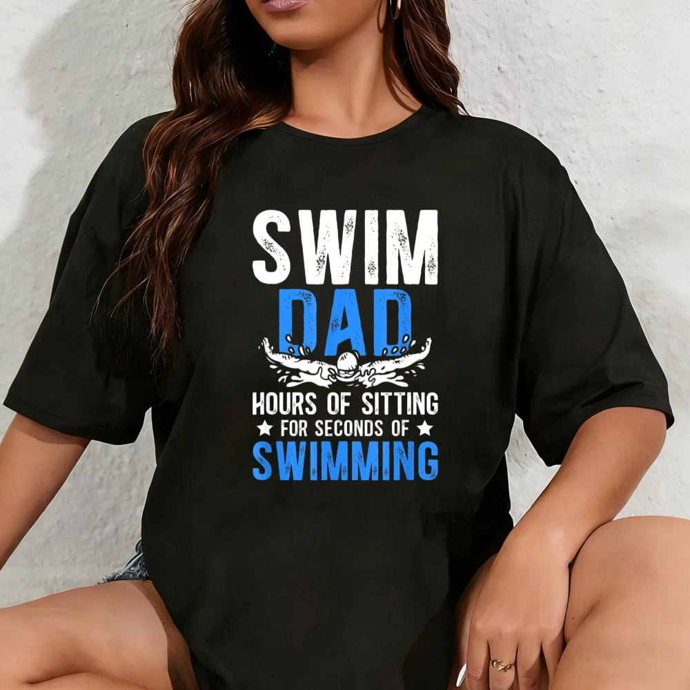 100% Cotton Swim Dad Funny Swimming Dad Of A Swimmer Dad Swim Father T ...