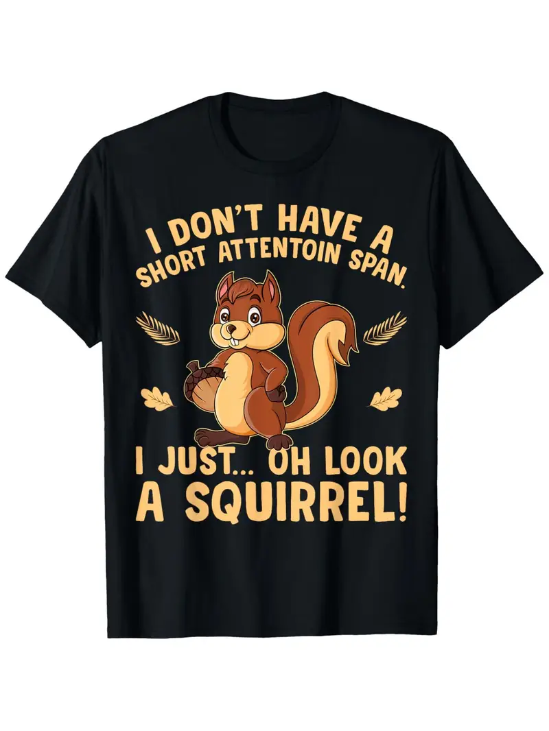 100% Cotton T-Shirt with 'I Don't Have a Short Attention Span, I Just ...