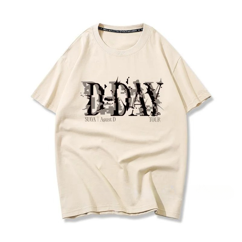 100% Cotton T Shirt Kpop Suga Agust D D-DAY Printed Men's Women's ...