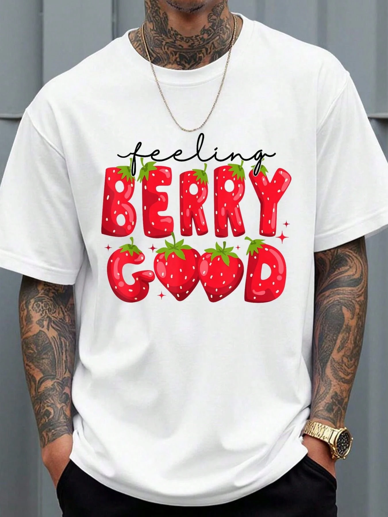 100% Cotton T Shirts Feeling Berry Good Strawberry Festival Season ...