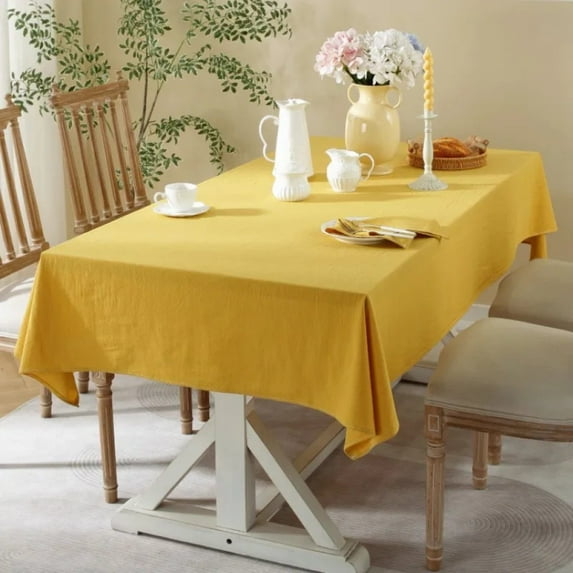 100% Cotton Table Cloth Solid Color Simplicity Wash Cotton Table Cover ...