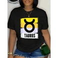 100% Cotton Taurus Zodiac Birthday Born In April Yellow Star Signs ...