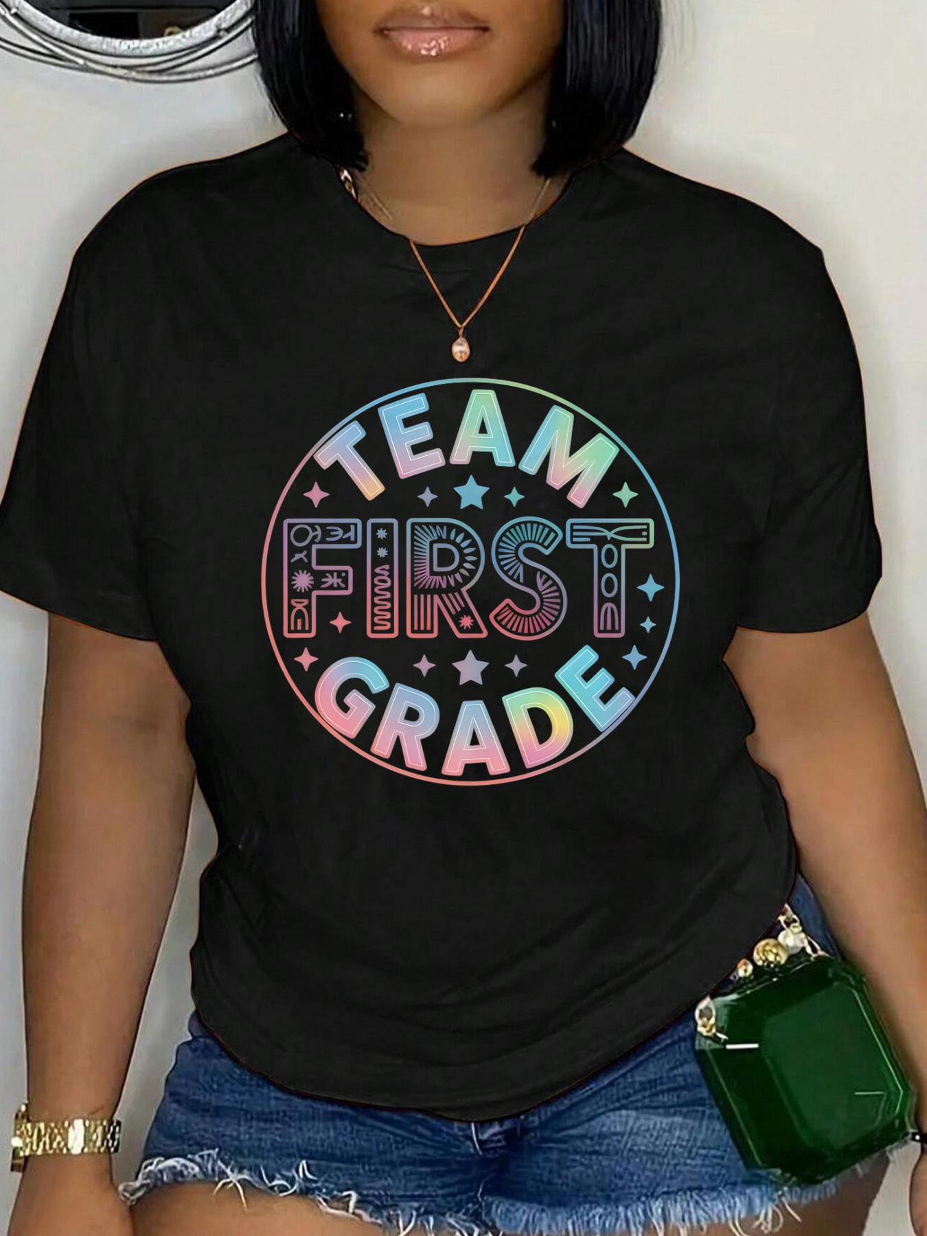 100% Cotton Team First Grade Back to School Premium T-Shirt Women's ...