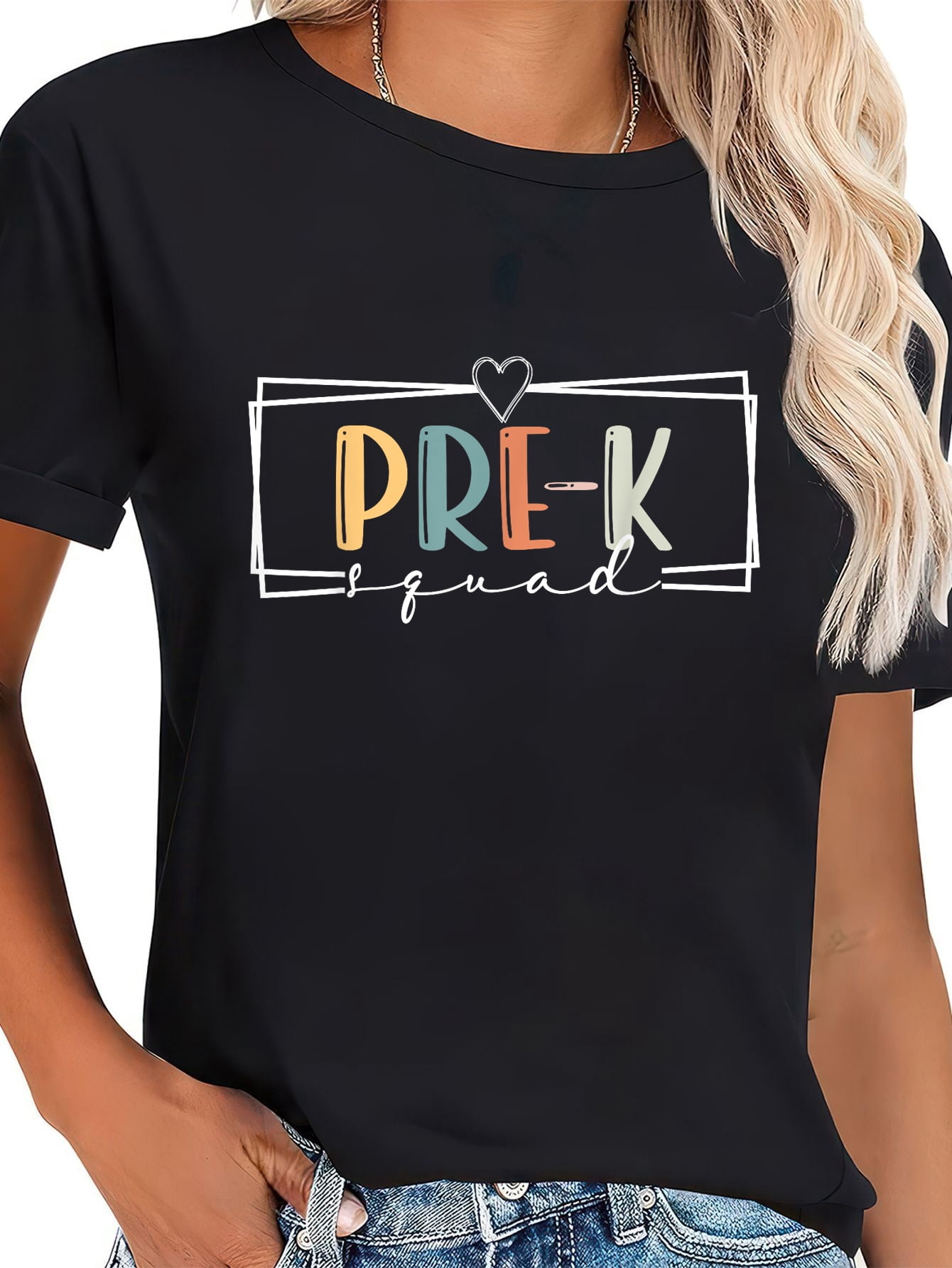 100% Cotton Team Pre-K Teacher Crew Squad Hello Pre-K Squad Teacher ...