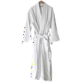Unisex Large White Terry Kimono Robe - 52 x 70 with Long Cotton Belt ...
