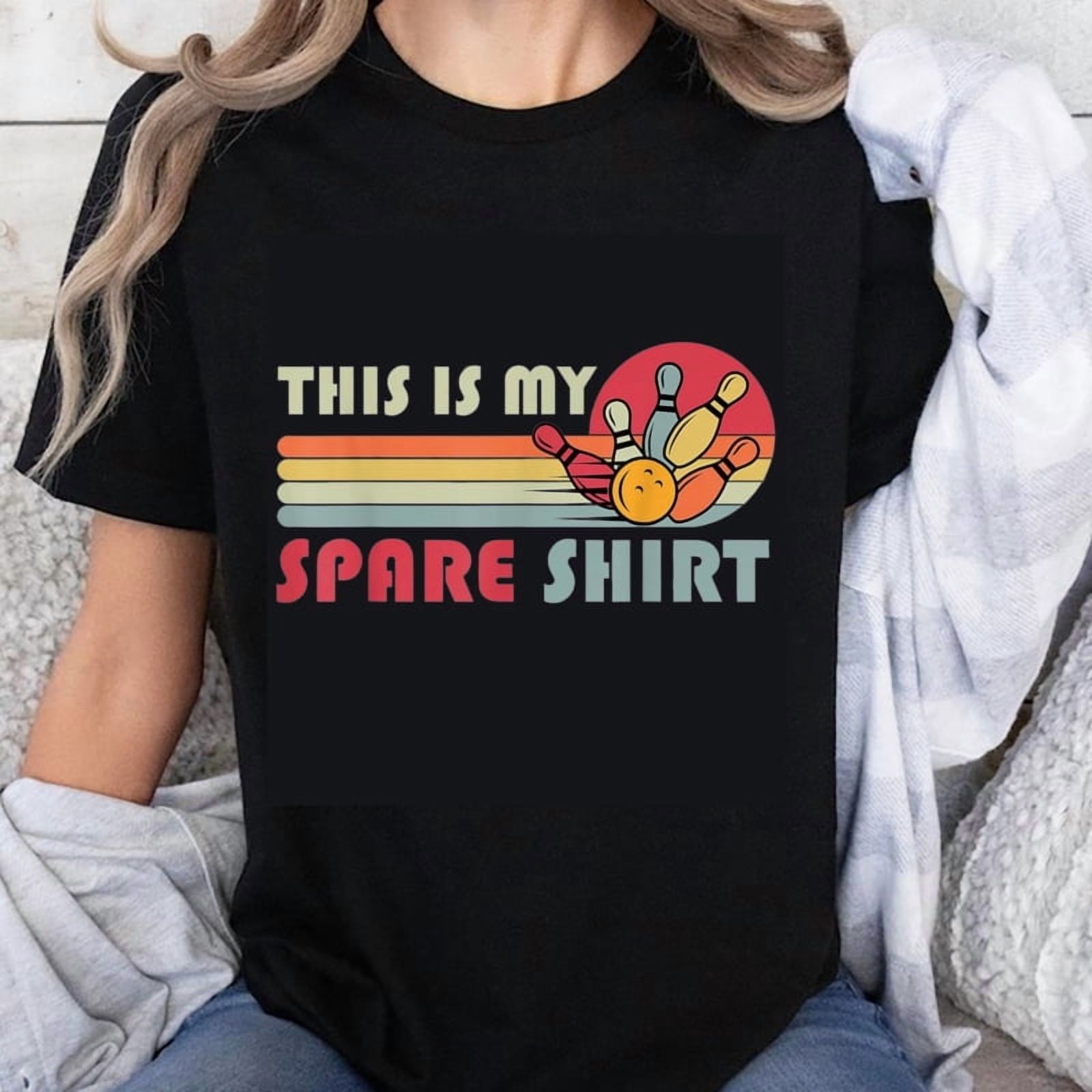100% Cotton This Is My Spare Shirt Bowling Funny T-Shirt for Men Women ...
