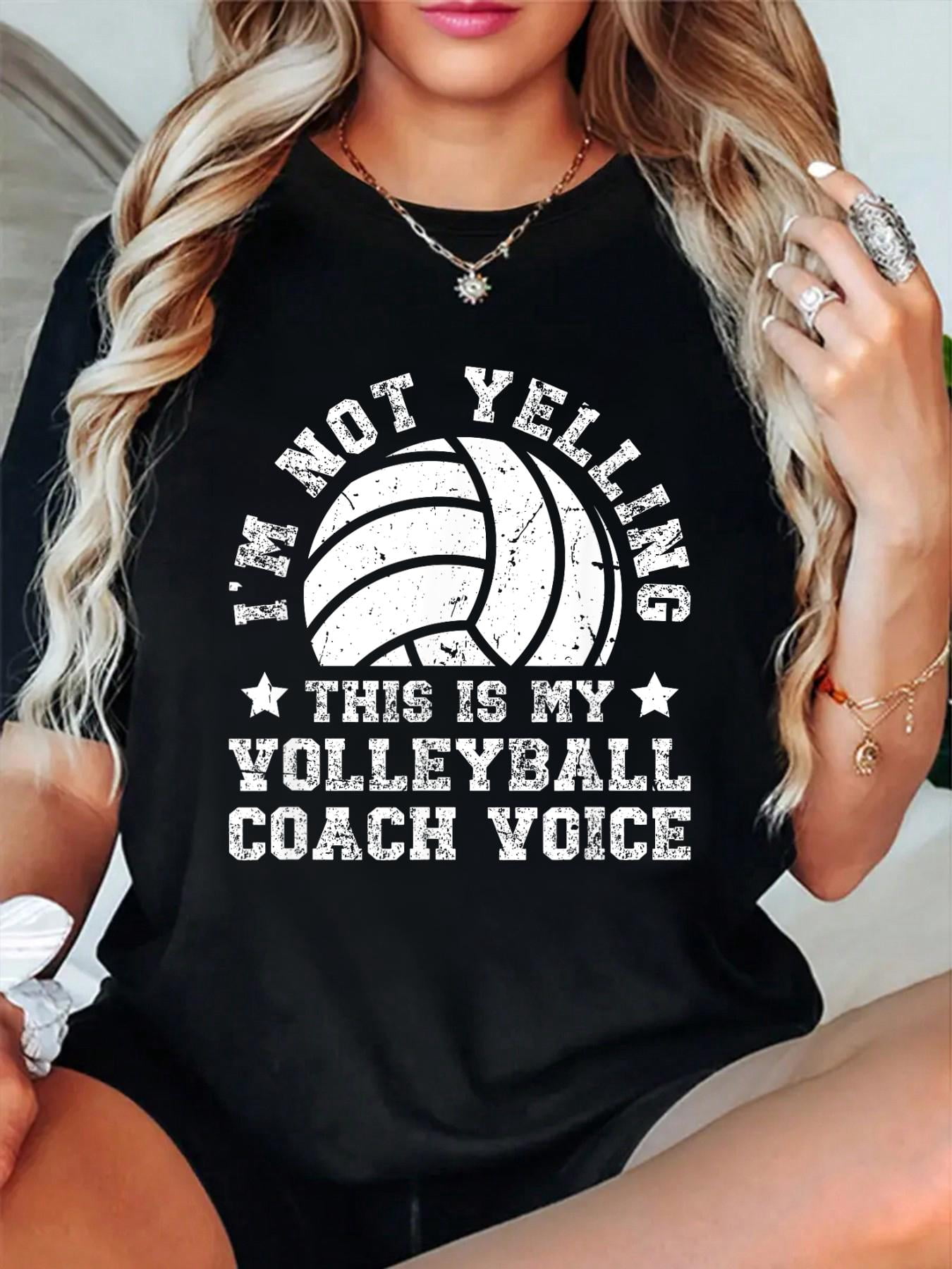 100% Cotton This Is My Volleyball Coach Voice Volleyball Coaching T ...