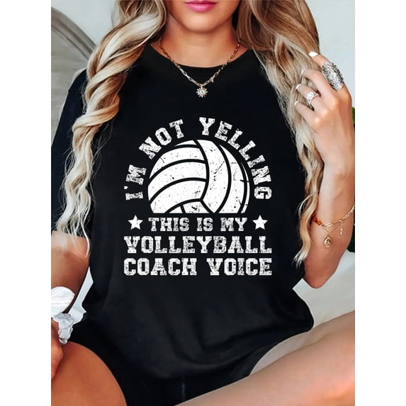 100% Cotton This Is My Volleyball Coach Voice Volleyball Coaching T ...