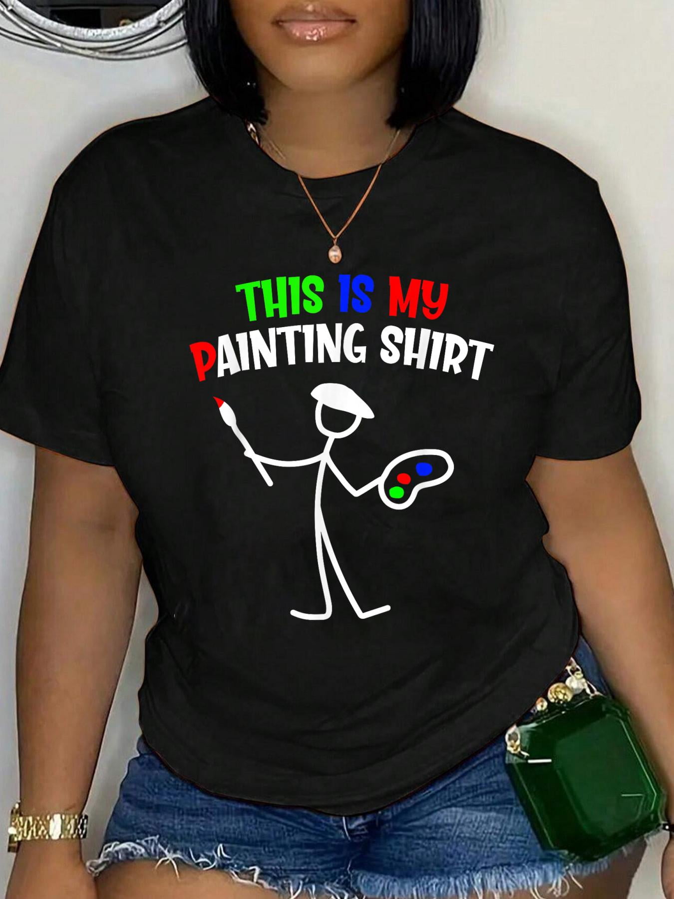 100% Cotton This is My Painting Shirt Funny Painters Stickman Painter T ...