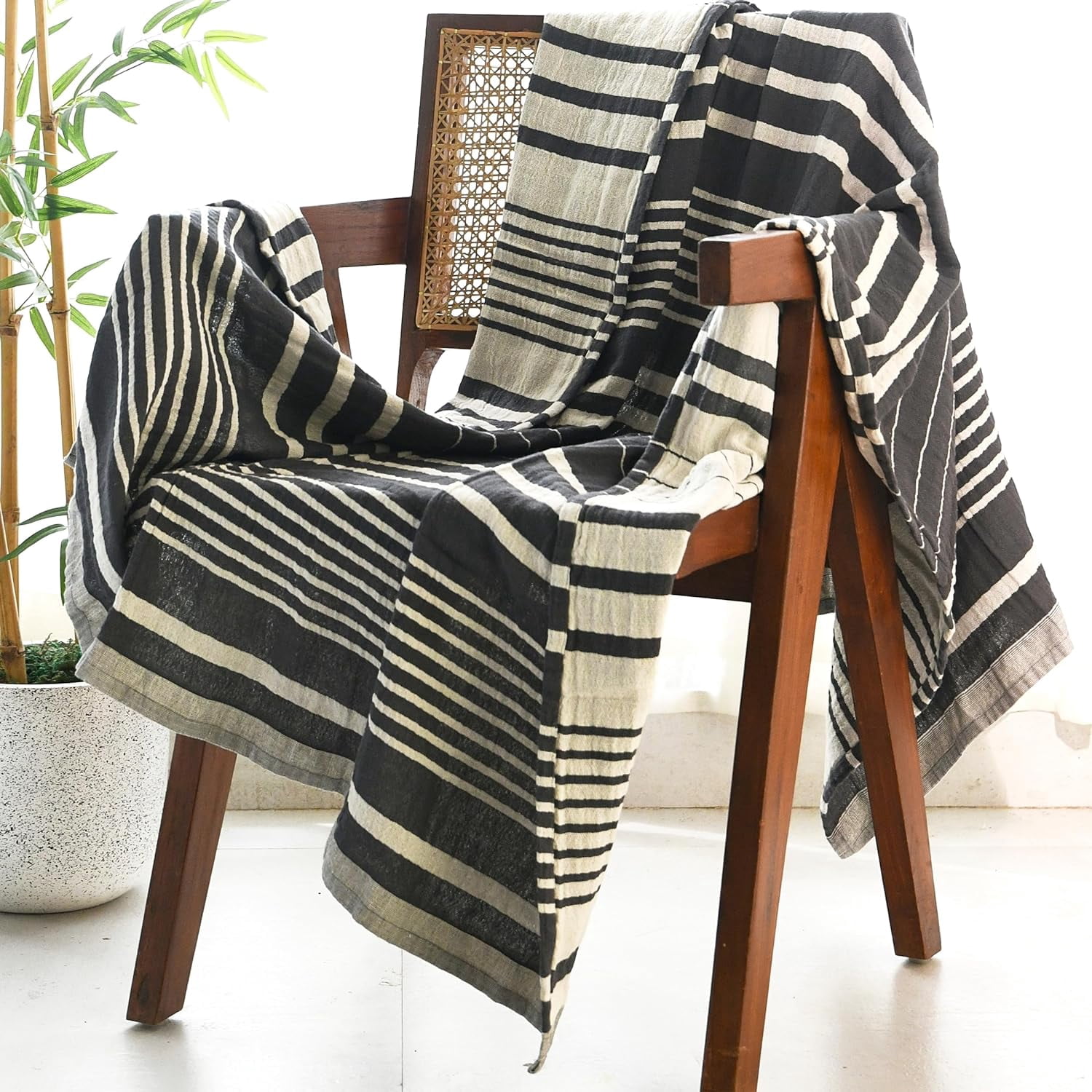 100% Cotton Throw Blanket, Rust Checks, 50x60in, Soft, Lightweight ...