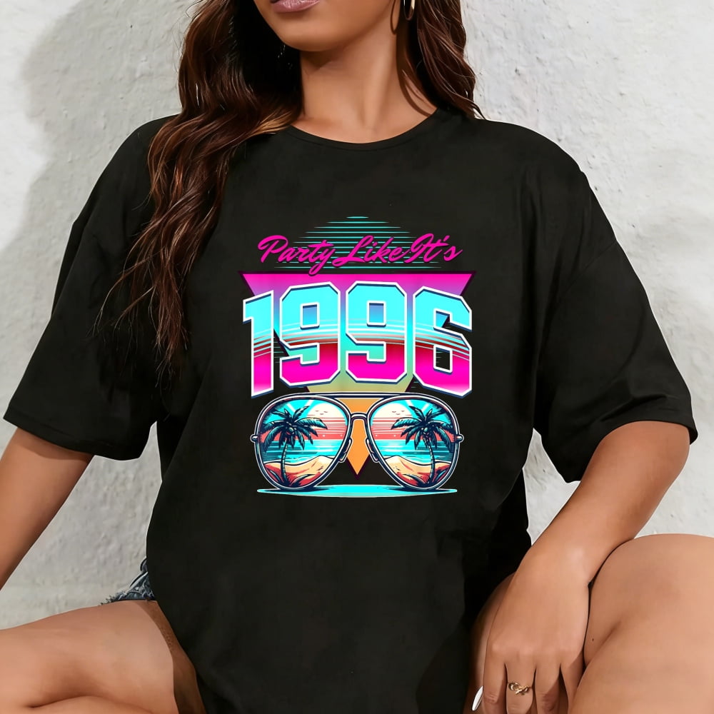 100% Cotton Throwback Vintage 90s Theme Party Like It's 1996 T-Shirt ...