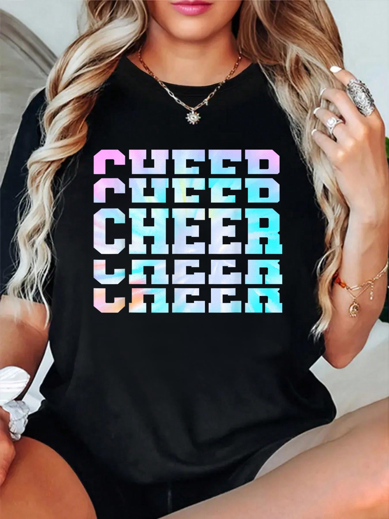 100% Cotton Tie Dye Cheerleading for Cheerleader Squad Girl BFF Cheer T ...