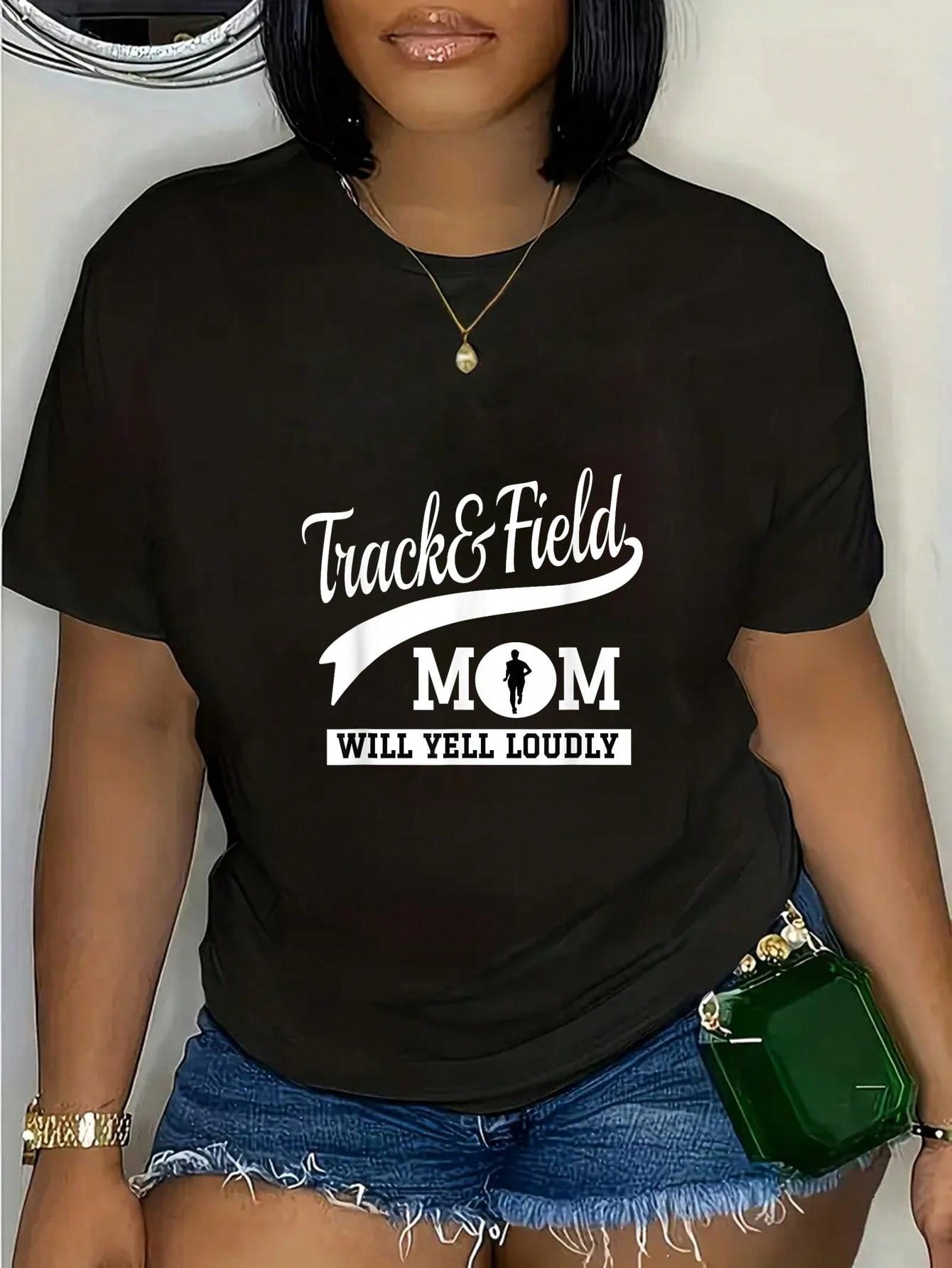 100% Cotton Track And Field Mom Tshirt Loud Cheer Mom Runner Tee Gift T ...