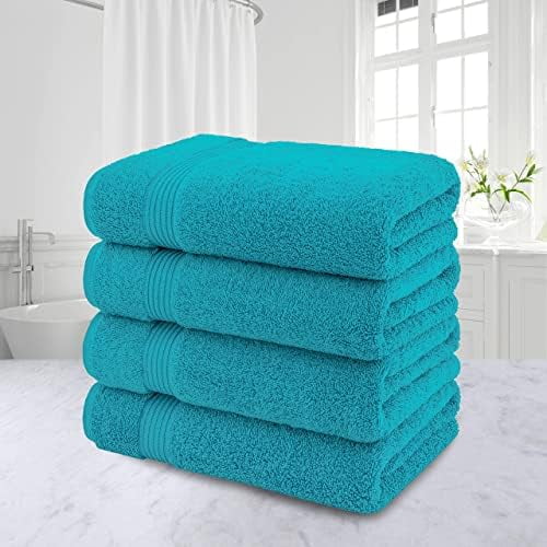 , 100% Cotton Turkish Bath Towels for Bathroom 4 Pack, 27x54 Extra ...
