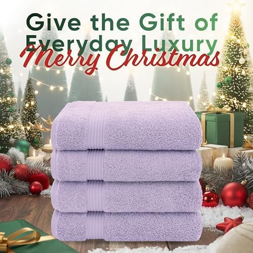 , 100% Cotton Turkish Bath Towels for Bathroom 4 Pack, 27x54 Extra ...