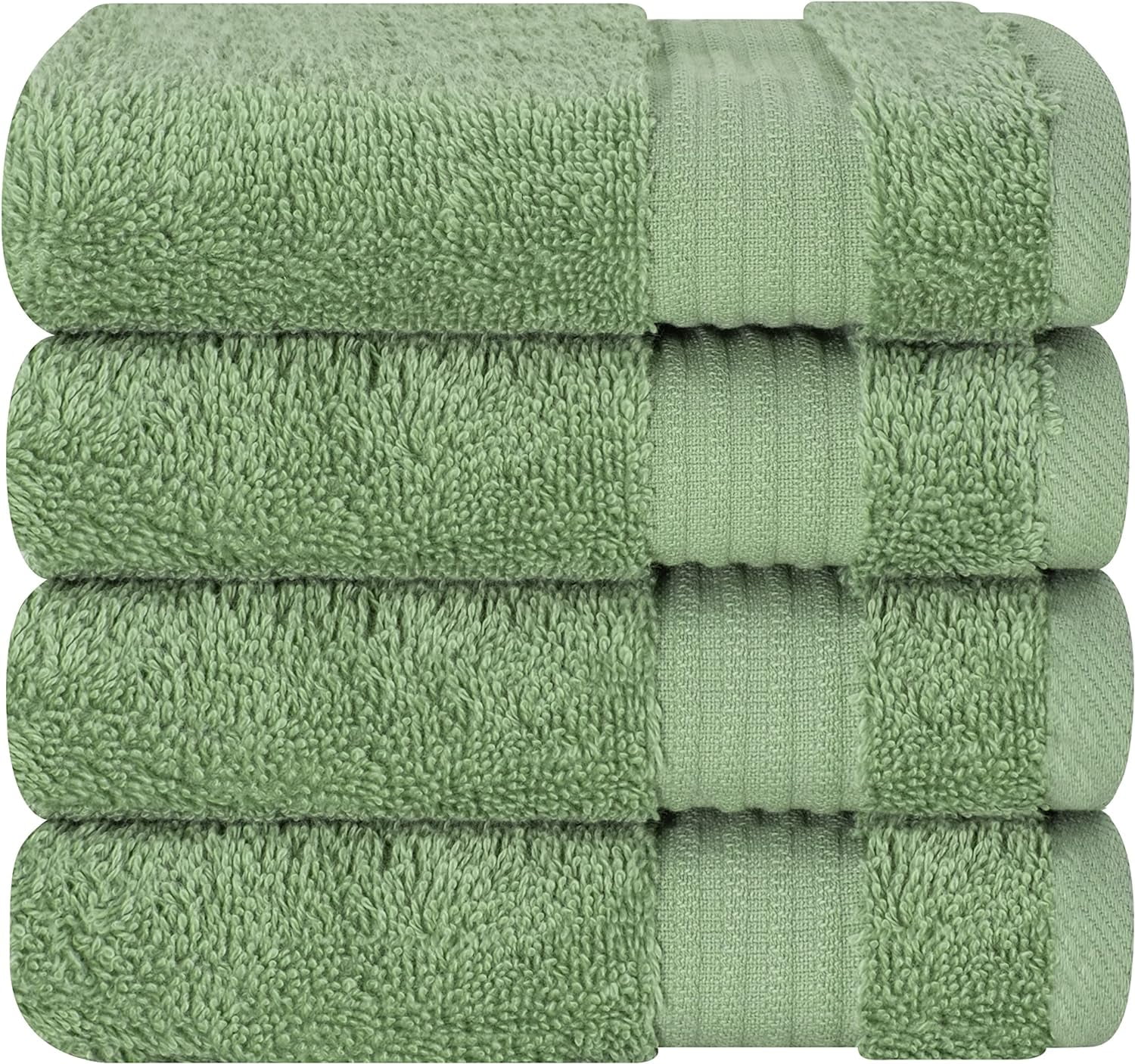 100% Cotton Turkish Towel Set, Soft Absorbent Quick Dry, 4 Piece ...