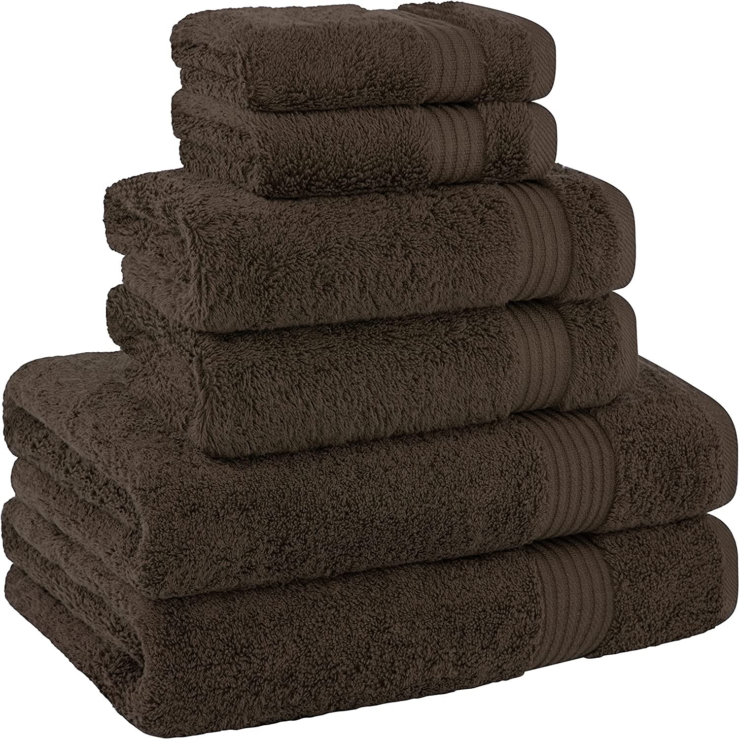 100% Cotton Turkish Towel Set, Soft Absorbent Quick Dry, 6 Piece Towel ...