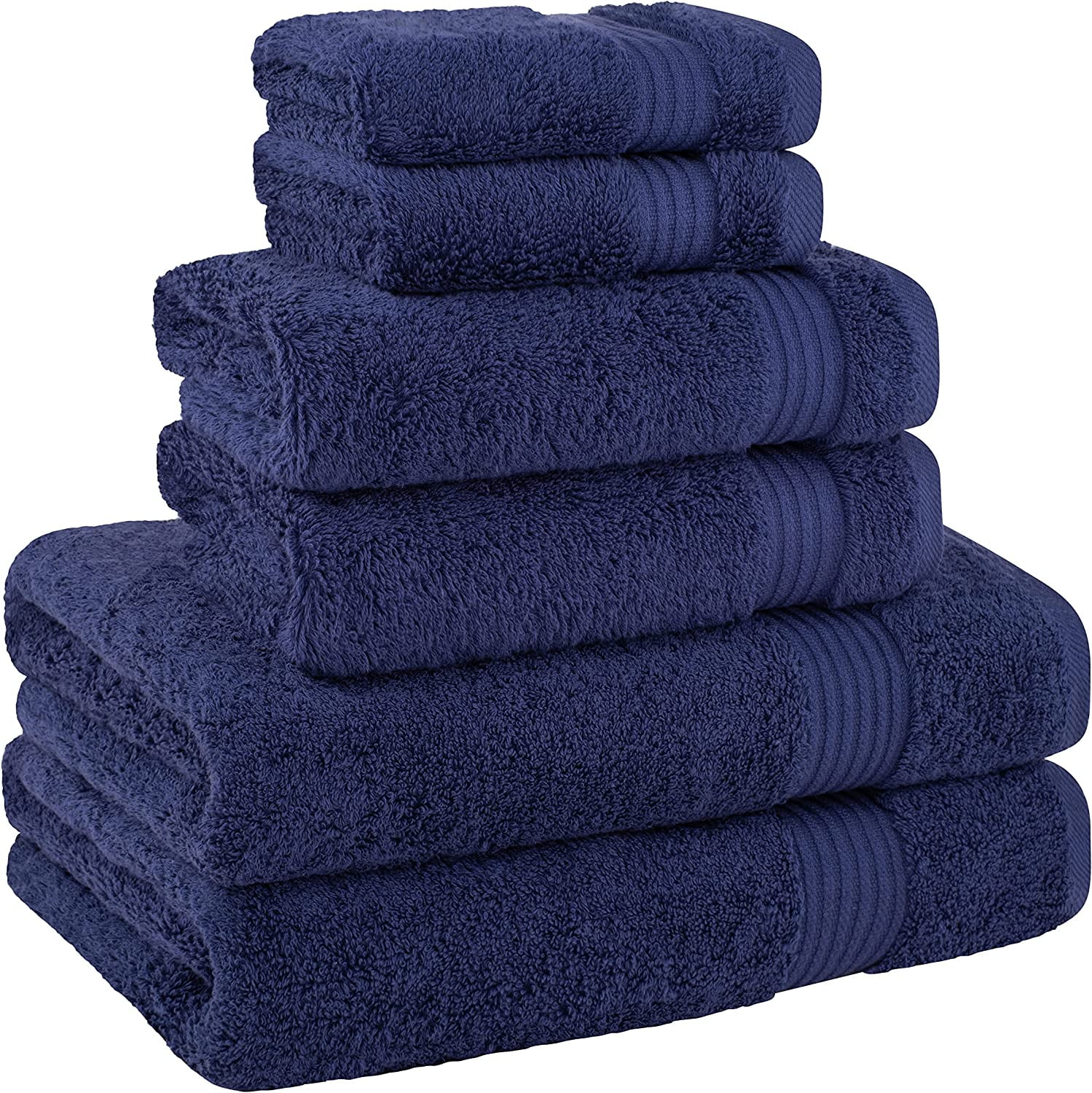 100% Cotton Turkish Towel Set, Soft Absorbent Quick Dry, 6 Piece Towel ...
