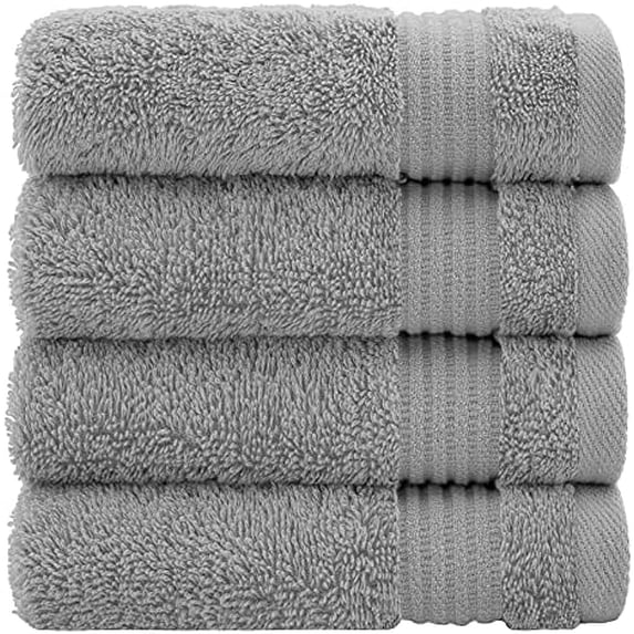 100% Cotton Turkish Washcloth Set for Bathroom, 4 Piece Soft Absorbent ...