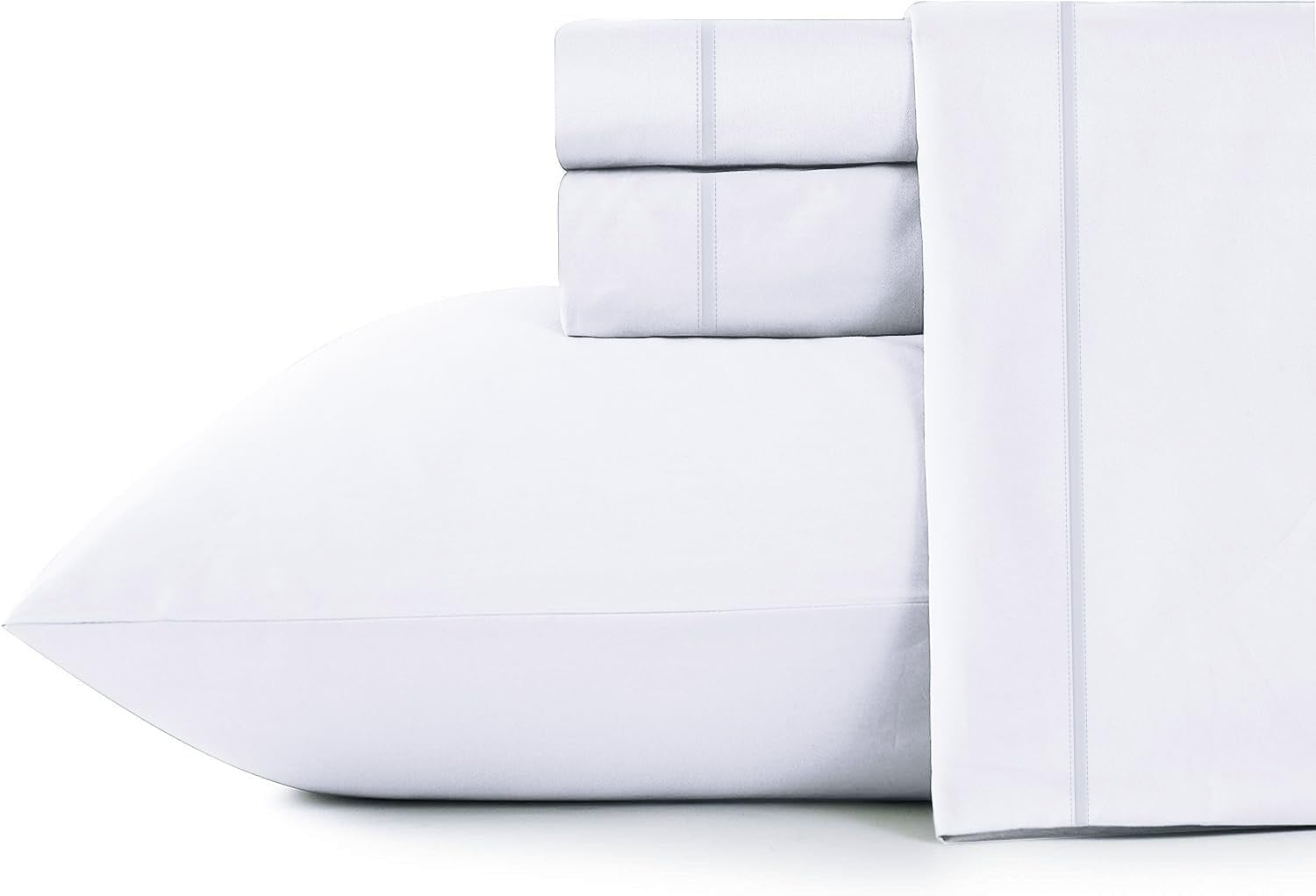 600 TC White Twin Bed Sheet Set, 3PC Sateen Cotton Deep Pocket Luxury ...