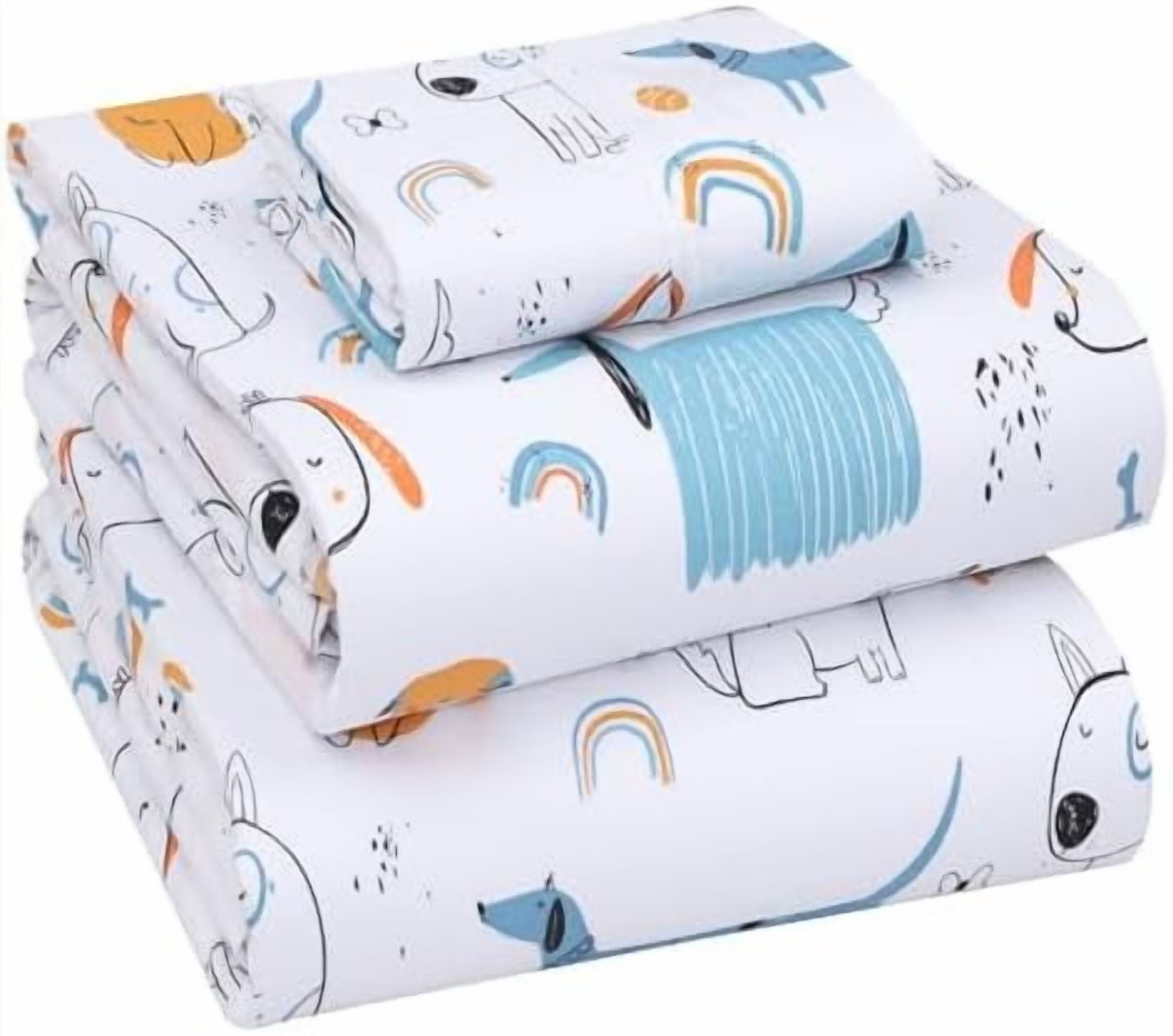 100% Cotton Twin Sheets Set, 3 Pieces, Soft & Breathable Percale Weave ...