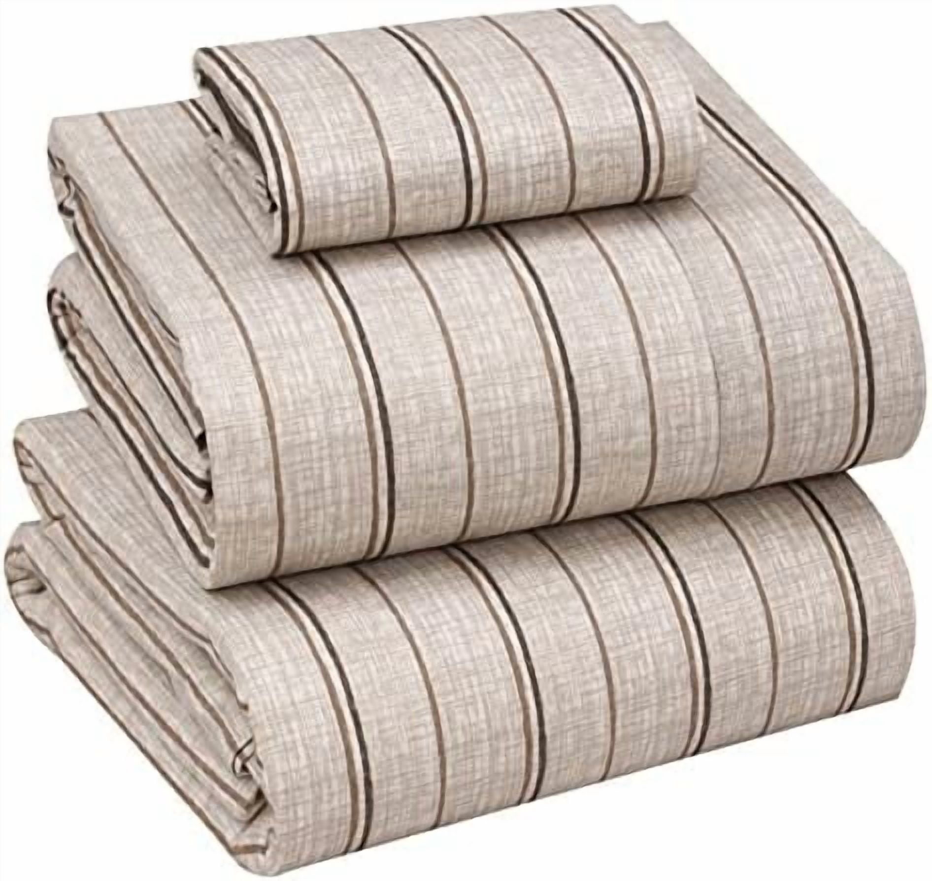 100% Cotton Twin XL Sheet Sets, 3 Pieces, Soft & Breathable Percale ...