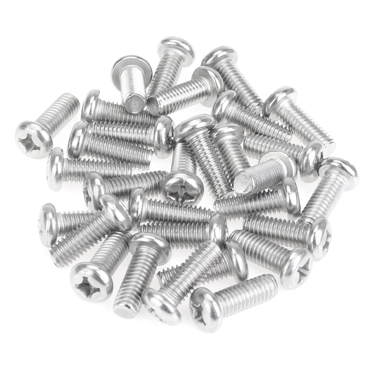 35 Pieces M6 x 16mm Machine Screws, Thread Pitch 1.0mm, M6 Phillips Pan ...