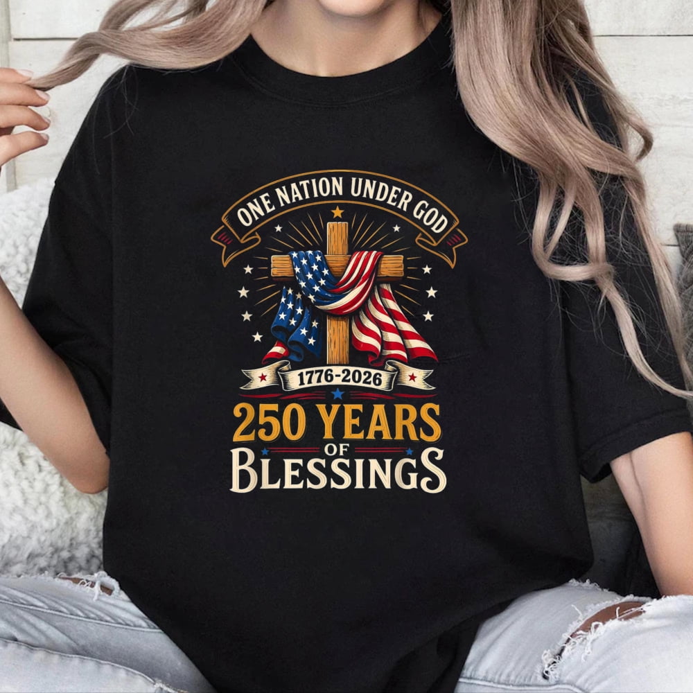 100% Cotton Unisex 250 Years Faith and Freedom 1776-2026 Christian ...