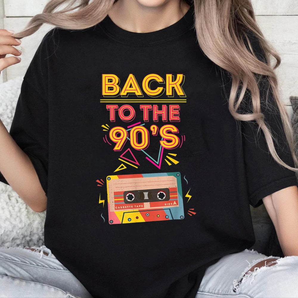 100% Cotton Unisex Back To The 90s Fashion Outfit Cassette Costume ...