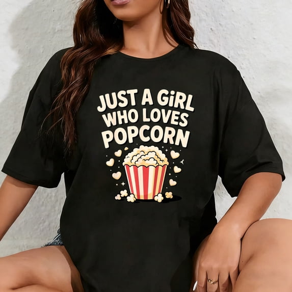 100% Cotton Unisex Best Popcorn Art for Women Girls Movie Food Popcorn ...
