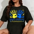 100% Cotton Unisex Down Syndrome Awareness T21 Hands Support Men Women ...