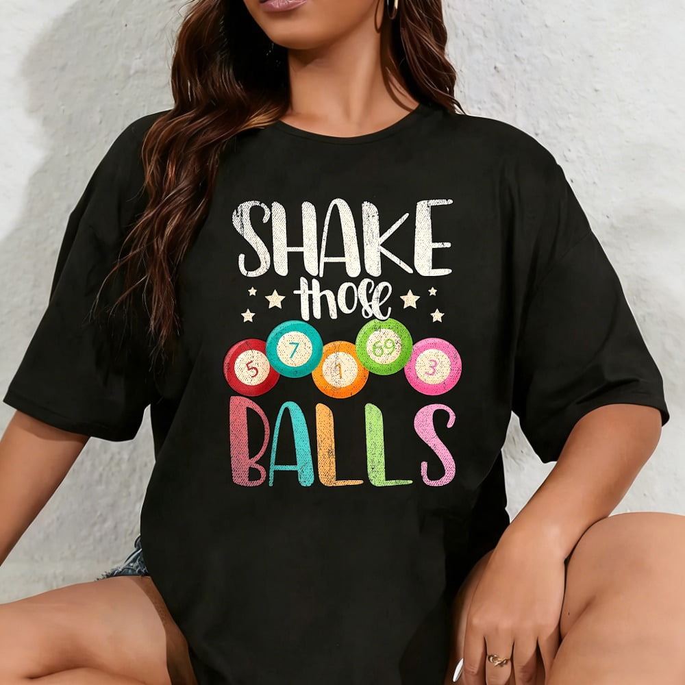 100% Cotton Unisex Funny Bingo Caller Gamble Lottery Shake Those Balls ...