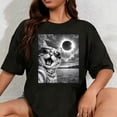 100% Cotton Unisex Funny Cat Selfie Solar Eclipse Animal Graphic Design ...