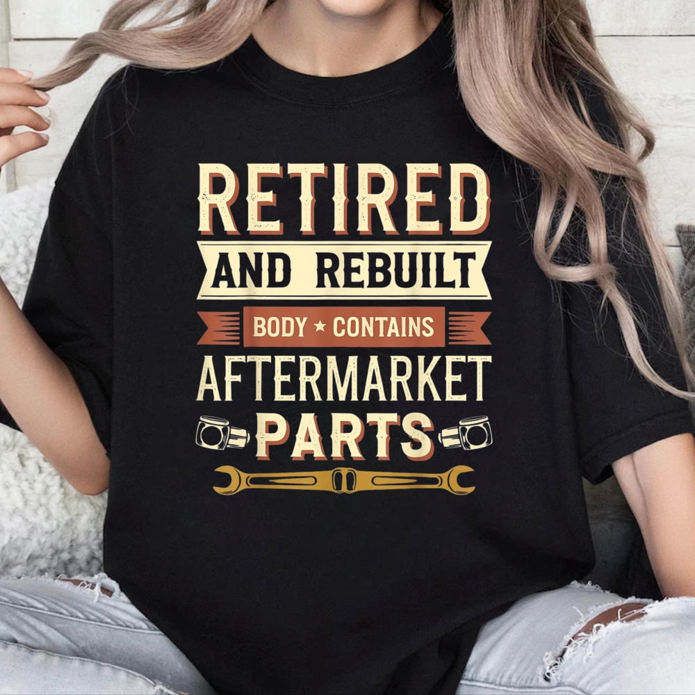 100% Cotton Unisex Funny Retired Body T-Shirt - Unisex-Adults, Black ...